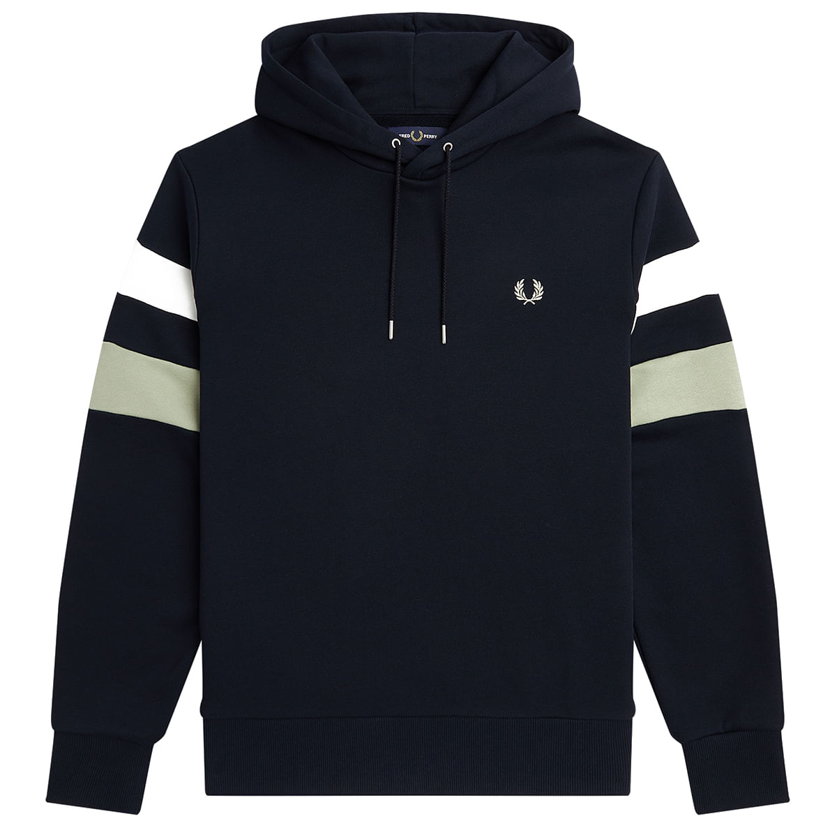 Fred Perry - Felpa Tipped Sleeve Hooded blu navy su Arteni.it Fred Perry - Felpa Tipped Sleeve Hooded blu navy su Arteni.it
