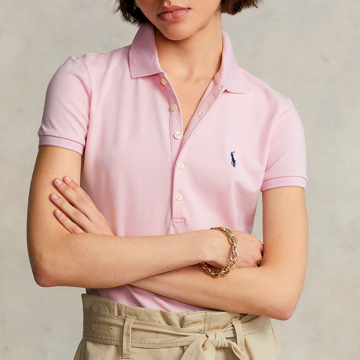 Polo Ralph Lauren - Polo rosa stretch slim fit su Arteni.it