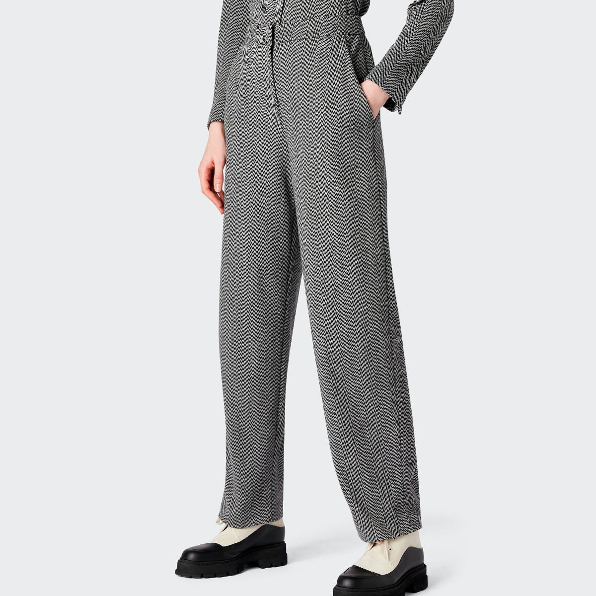 EMPORIO ARMANI -Pantalone Icon in jacquard chevron su arteni.it