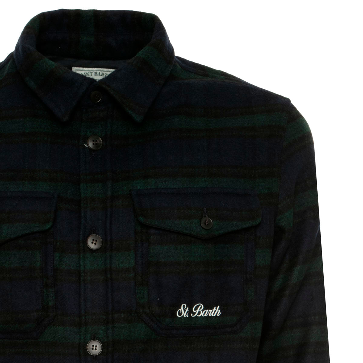 MC2 Saint Barth - Giacca Wool Tartan blu su Arteni.it