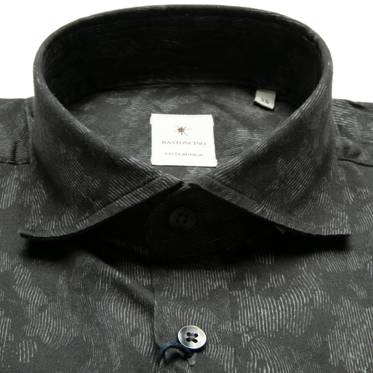 Bastoncino - Simo M/L black shirt printed on Arteni.it
