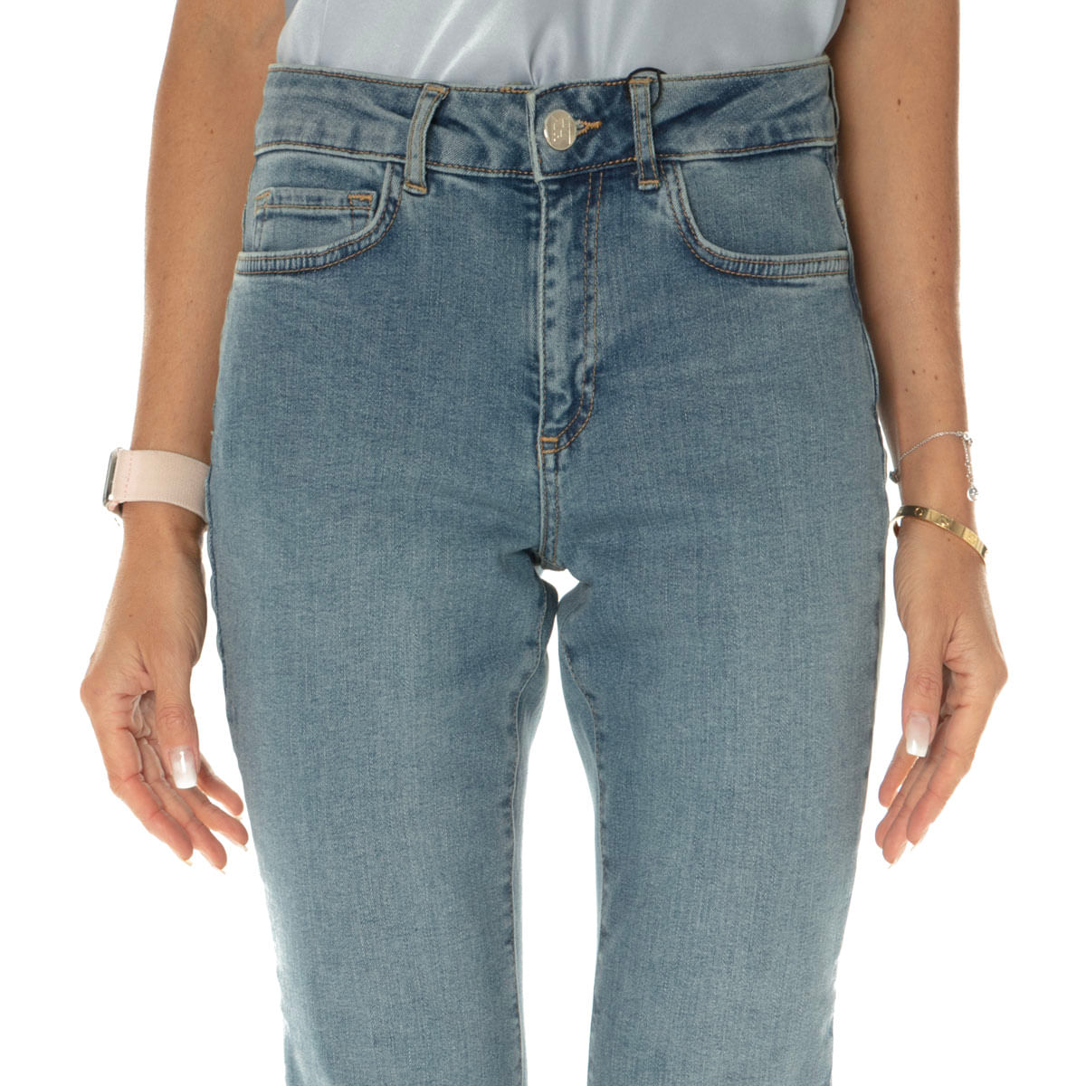 EMME Marella - Jeans flare scolorito Ibisco su Arteni.it