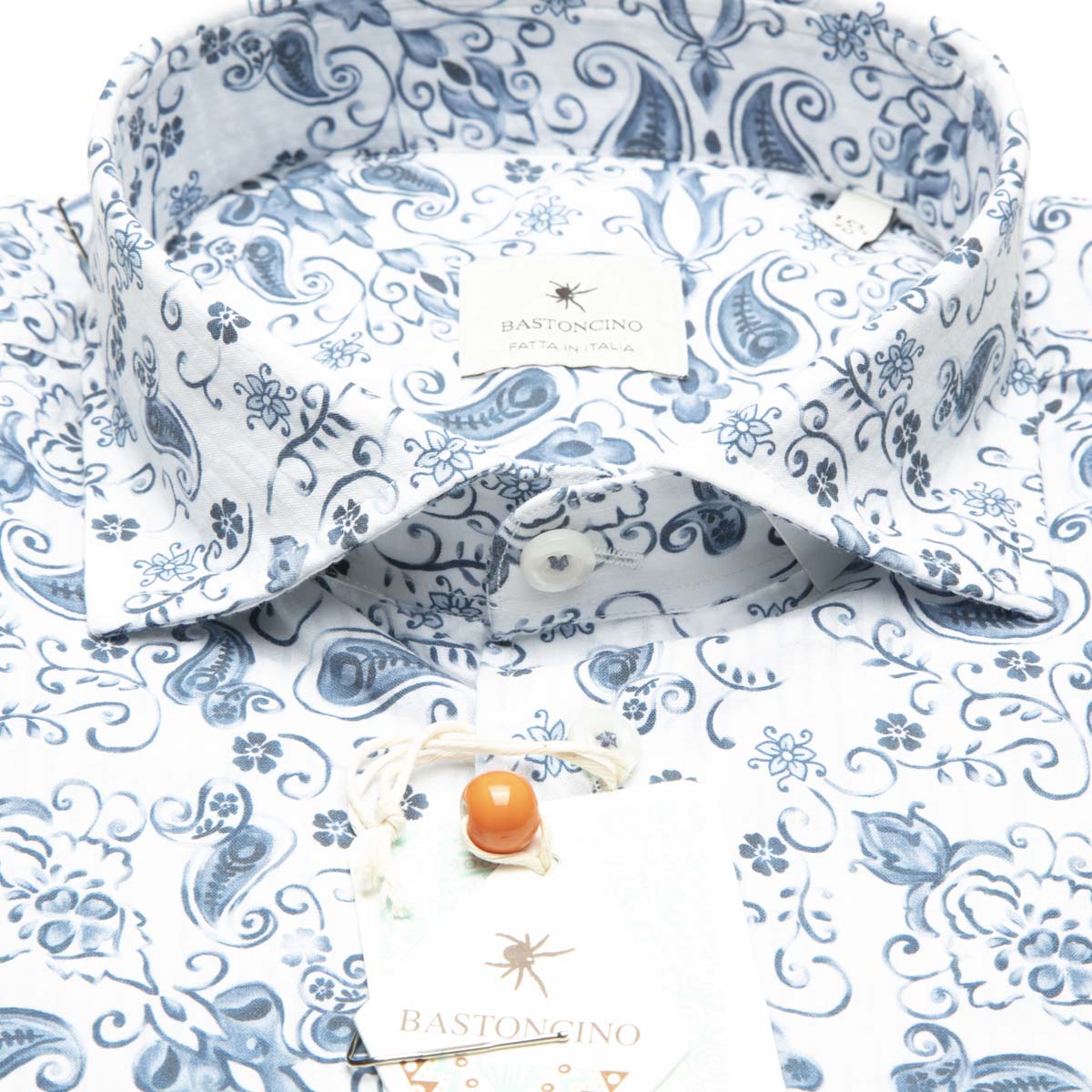 Bastcino - Simo M/L shirt damask print on Arteni.it