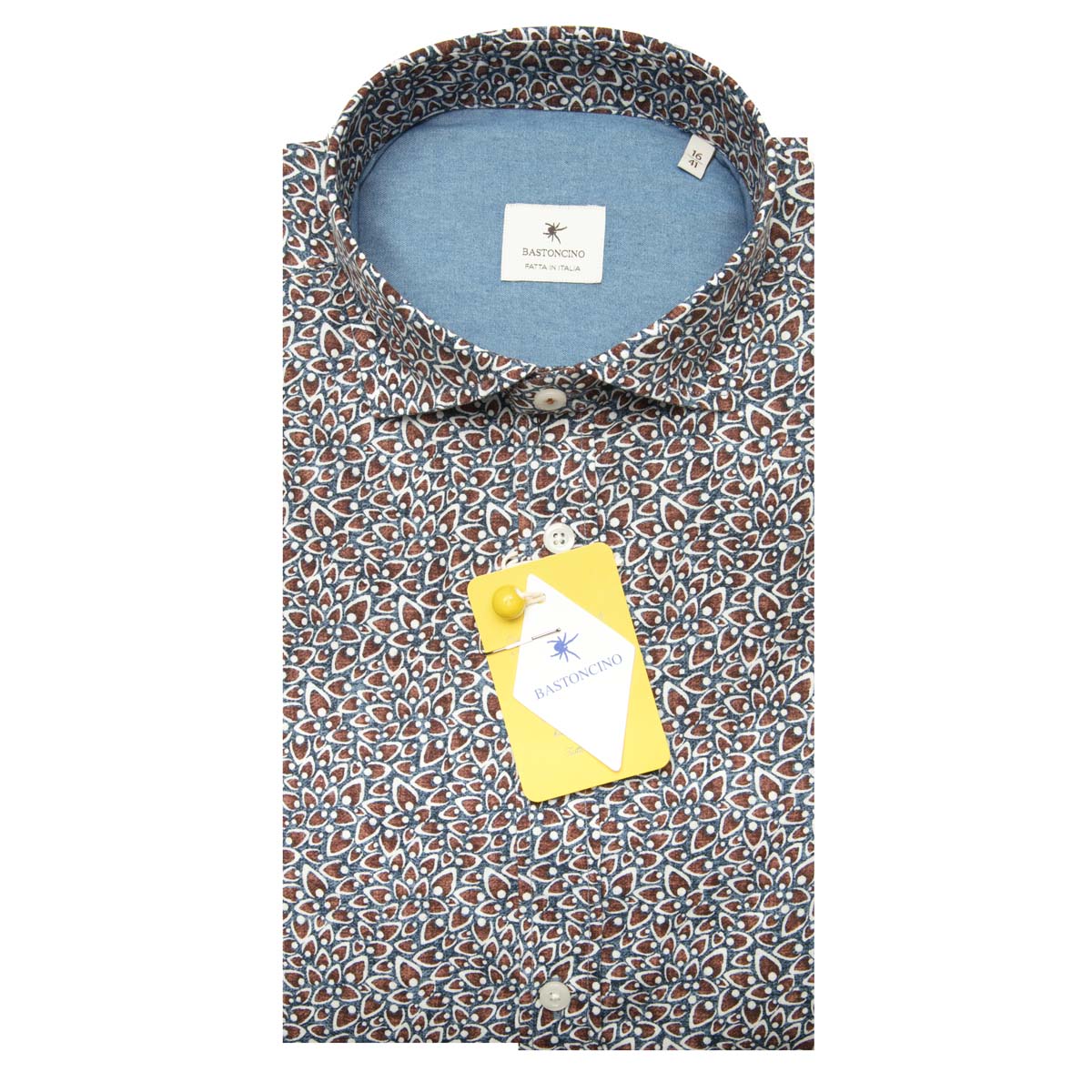 Bastoncino - Simo M/L shirt in cotton with abstract print on Arteni.it