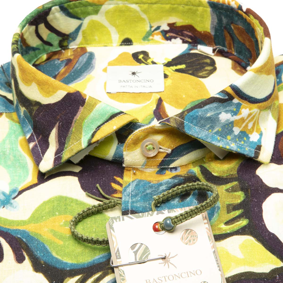 Bastoncino - Simo S/L shirt with colorful abstract print on Arteni.it