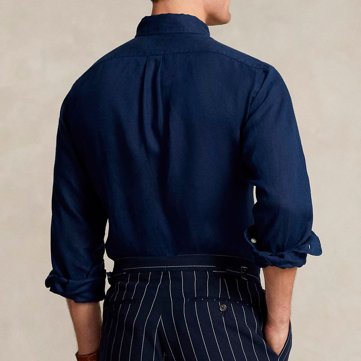 Polo Ralph Lauren - Custom Fit Linen Shirt with Button-down collar on ...