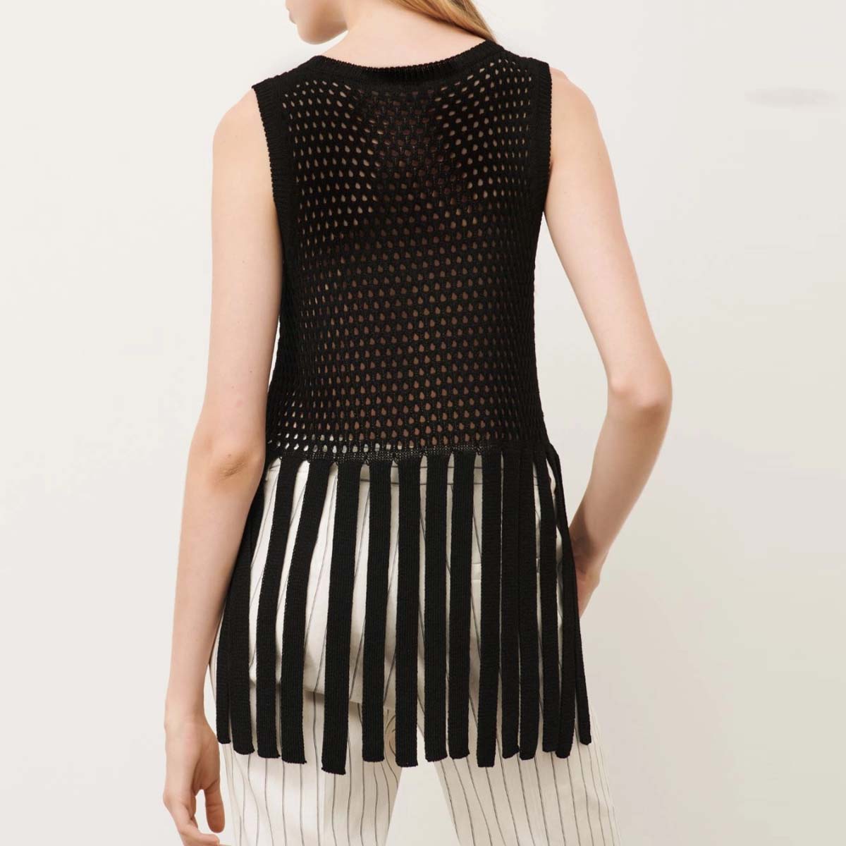 Marella - Spora knitted vest with fringes on Arteni.it