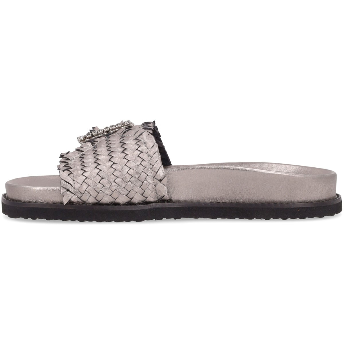 Inuovo - Leather slipper with buckle and fringes on Arteni Shop