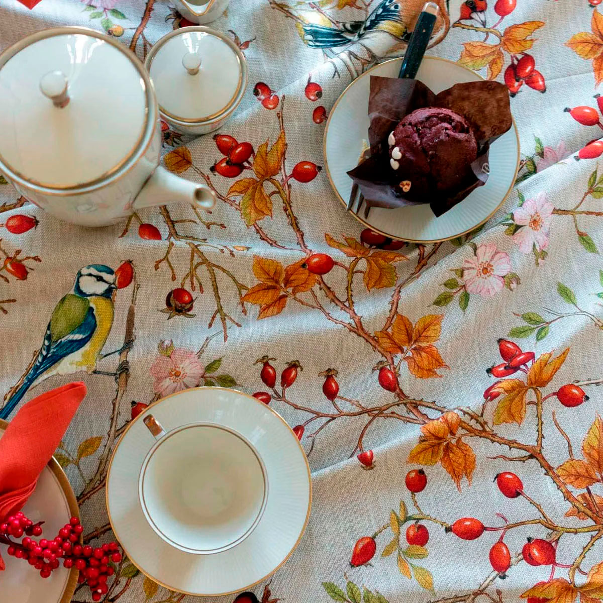 Tessitura Toscana Telerie - Cardellino square tablecloth 85x85 on Arteni.it