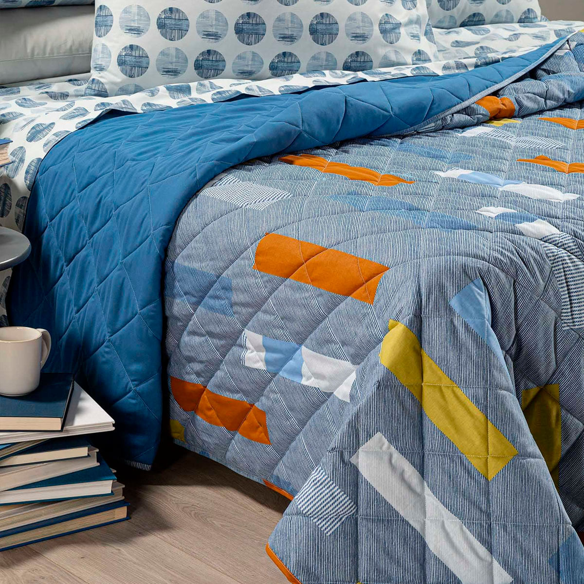Caleffi - Denim spring bedspread one and a half square on Arteni.it