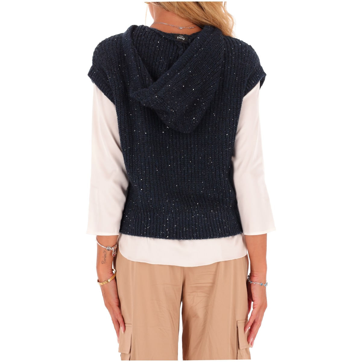 Emme Marella - Ostuni Vest in Blue Knit on Arteni.it