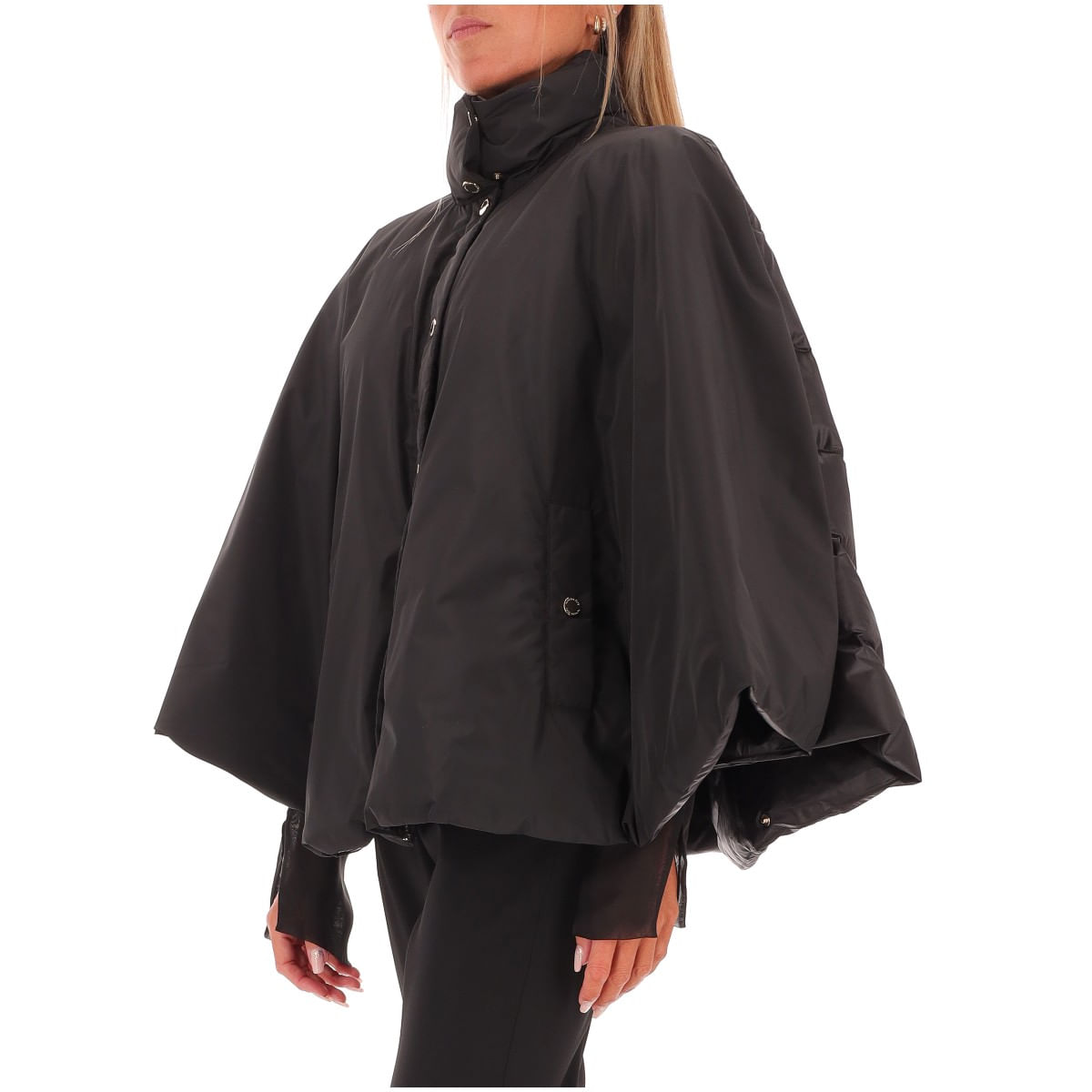 PATRIZIA PEPE - Black padded cape with gold buttons on arteni.it