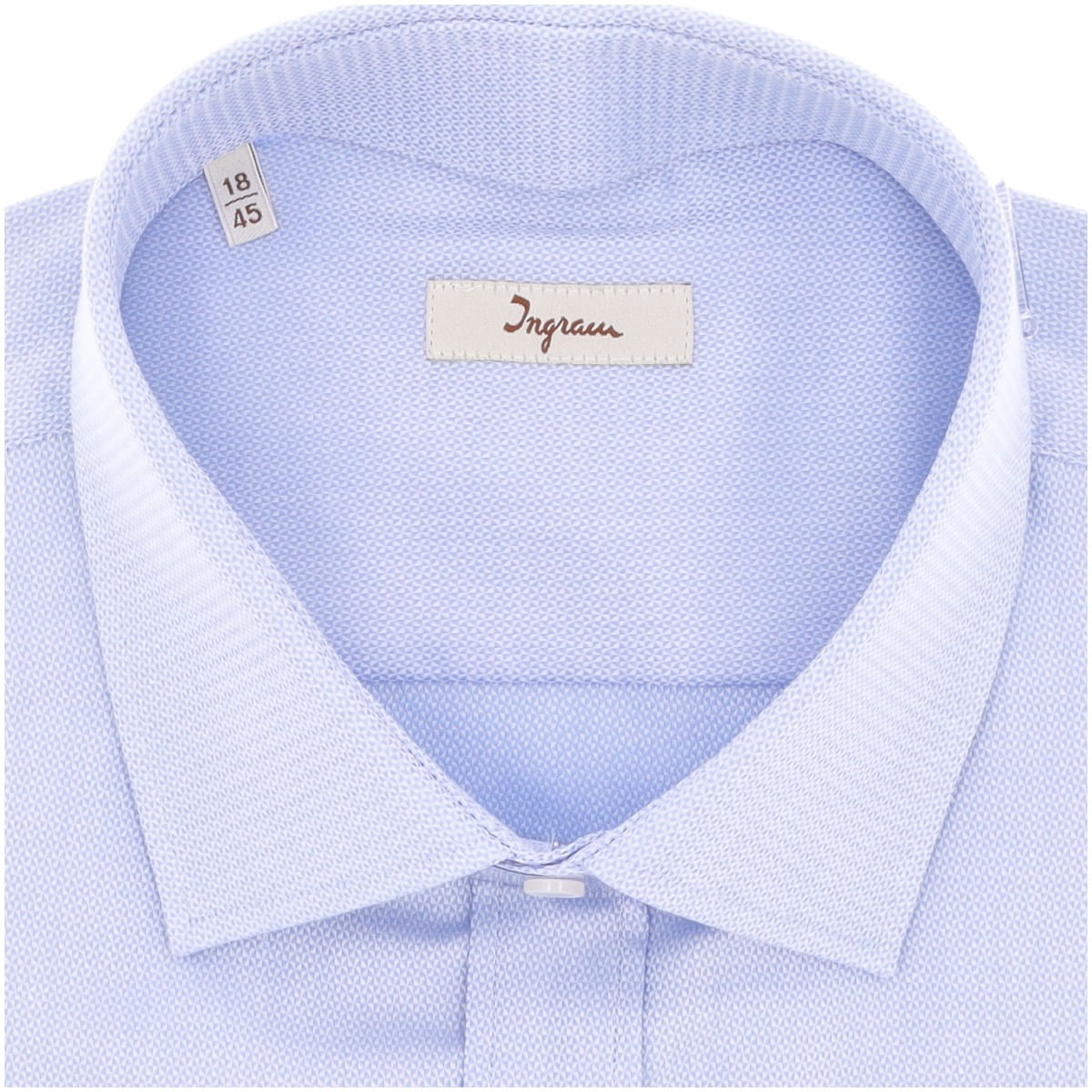 Ingram - Classic fit light blue woven cotton shirt on Arteni.it