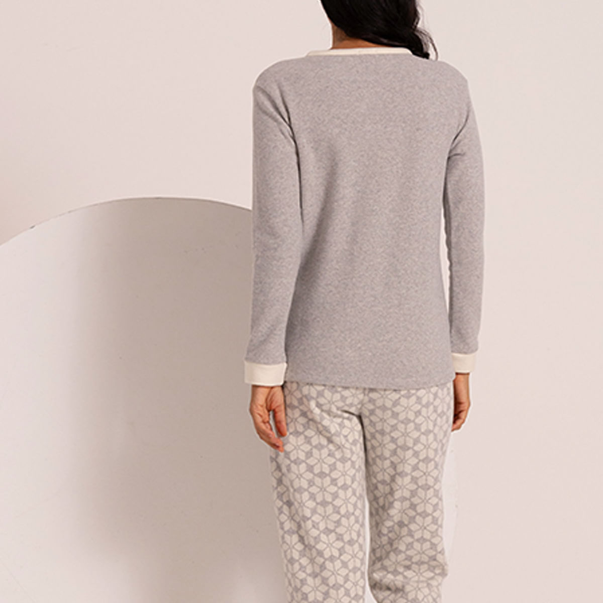 Maryplaid - Grey Cotton Pajama Set on Arteni.it