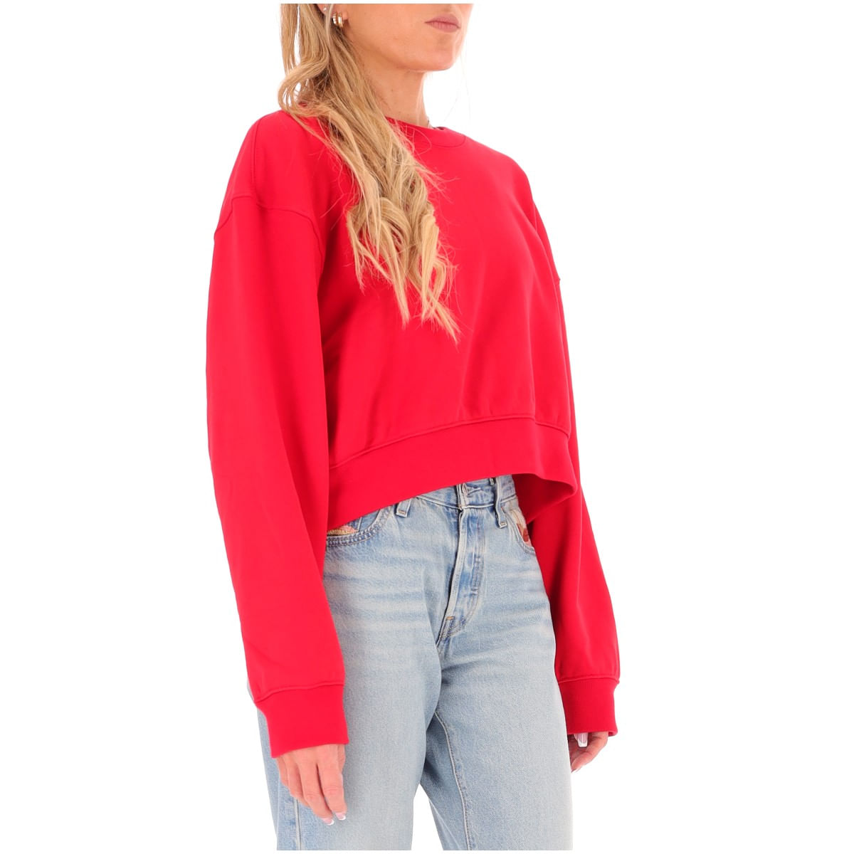 Adidas - Red Crewneck Sweatshirt with Design on Arteni.it