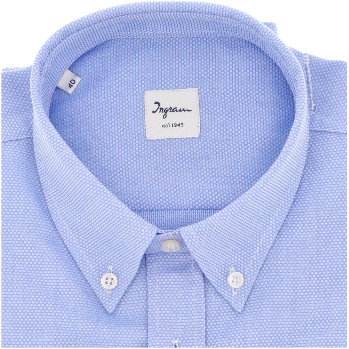 Ingram - Light blue cotton shirt with pocket on Arteni.it