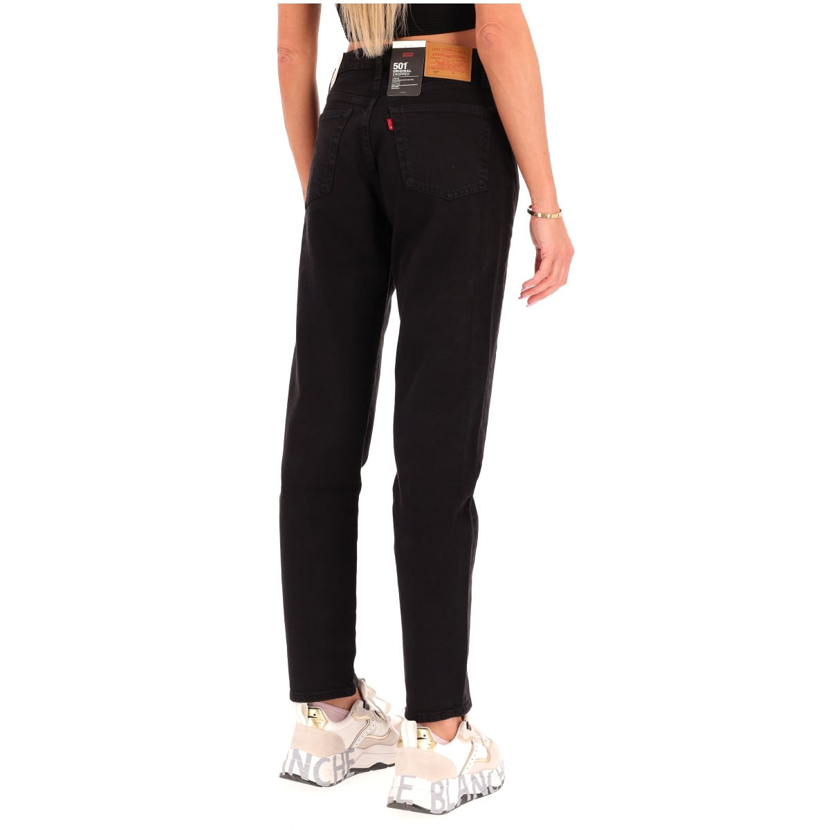 Levi's - Jeans 501 Original Cropped neri su Arteni.it