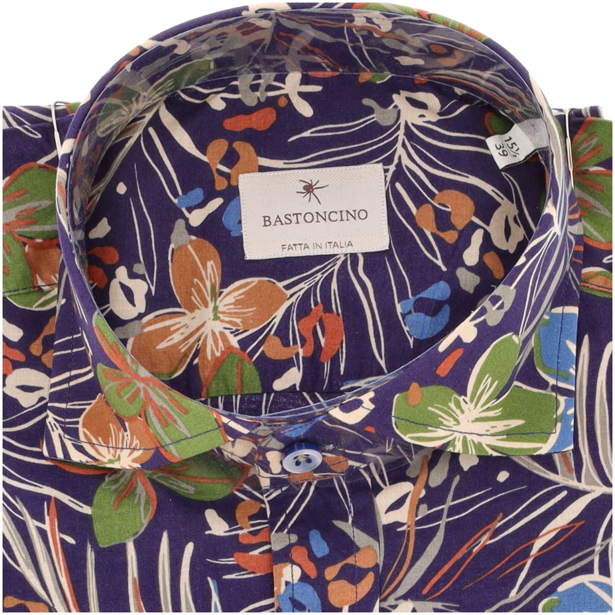 Bastoncino - Simo Blue Floral Cotton Shirt on Arteni