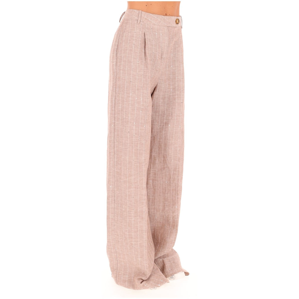 Marella - Minute beige pants with rhinestones on Arteni.it