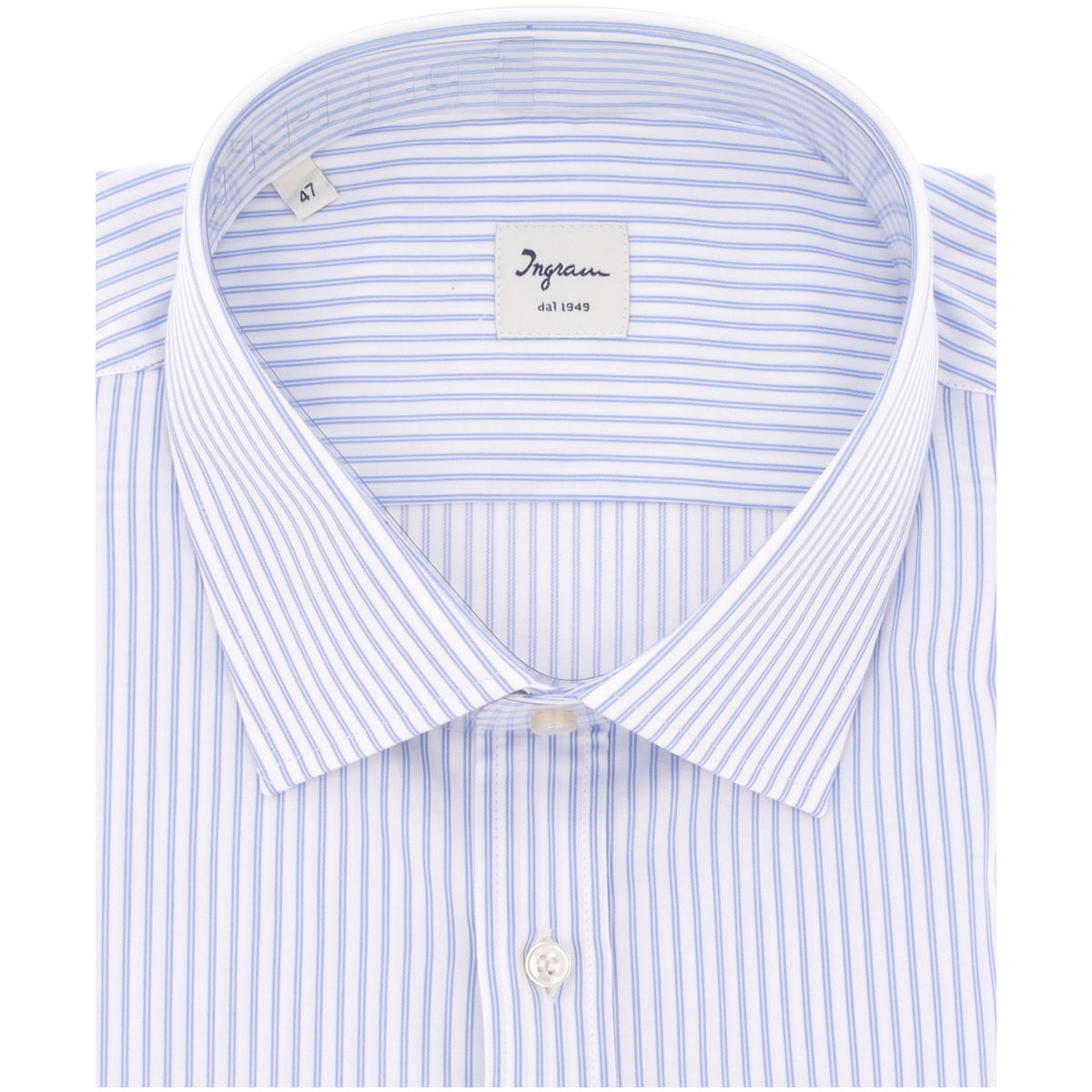 INGRAM - Classic fit white and blue striped shirt on arteni