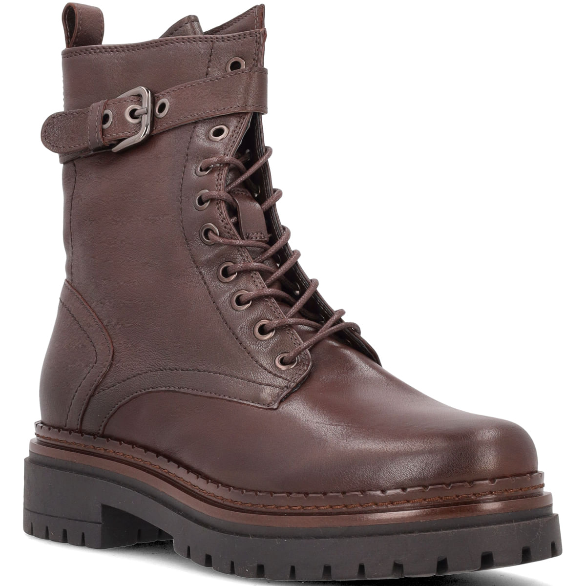 Mjus - Moka leather boot with buckle on Arteni.it