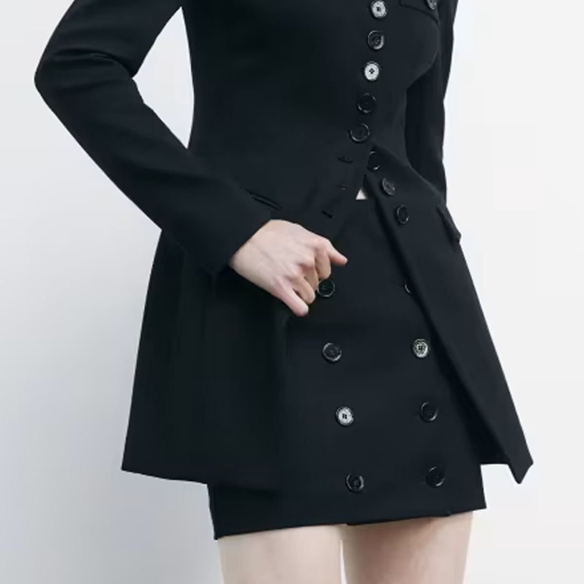 PATRIZIA PEPE - Black miniskirt with visible buttons on arteni.it
