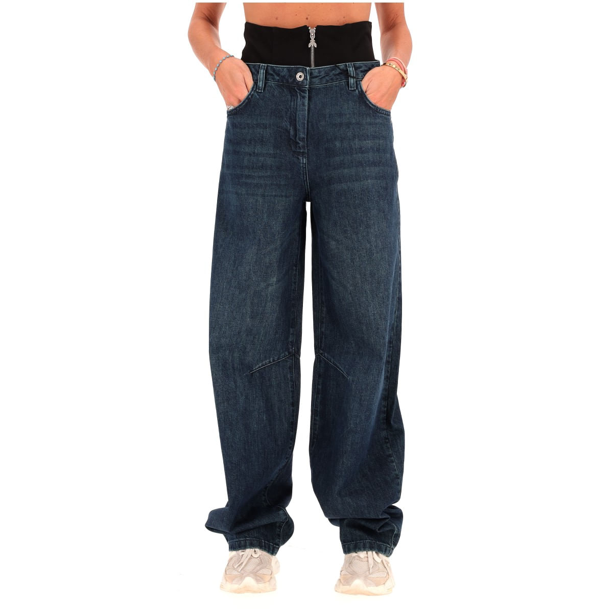 PATRIZIA PEPE - Wide leg jeans with Fly band on artei