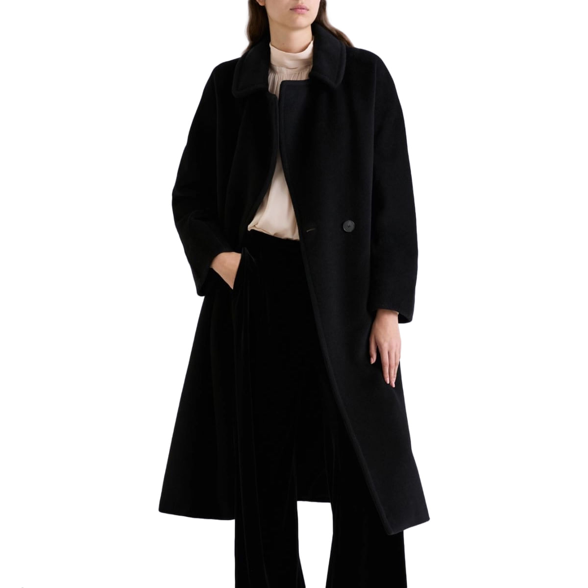 Marella - English beaver double-breasted coat on Arteni