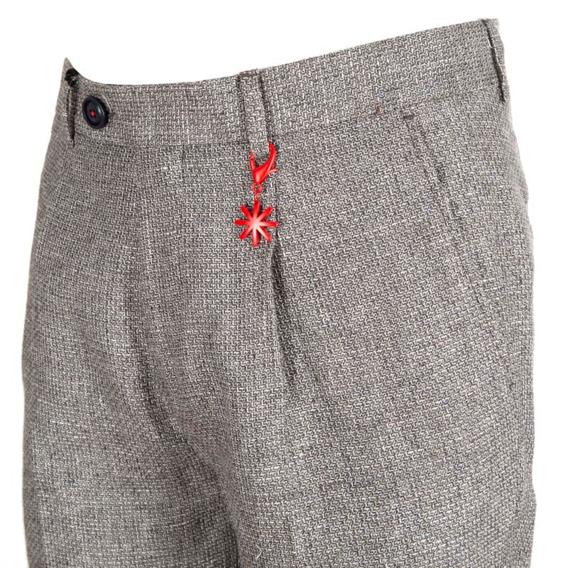 Pantalone grigio melange con risvolti - UOMO - MANUEL RITZ