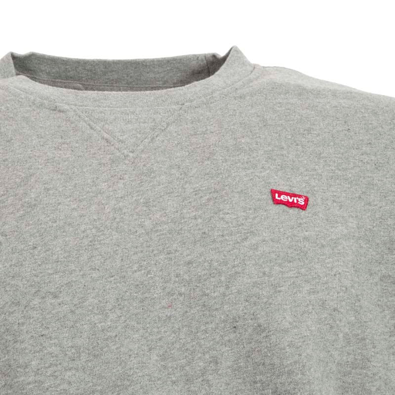 Levi's - Gray crewneck sweatshirt with embroidered logo on Arteni.it