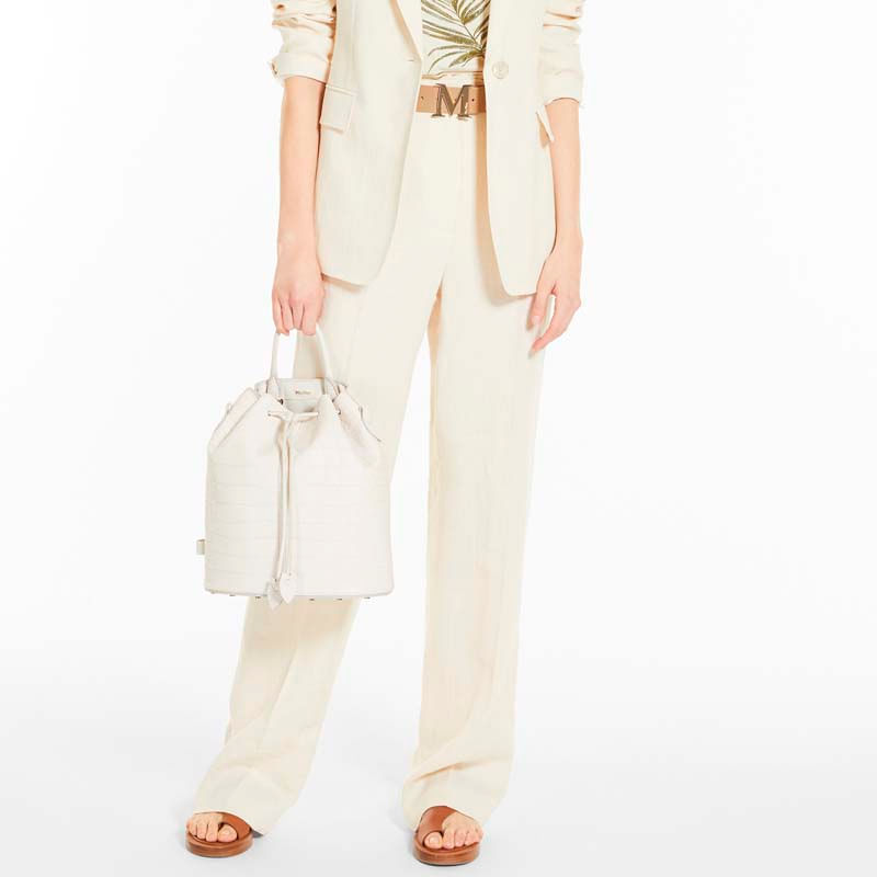 Max Mara - Jeans a zampa in lino Alcano su Arteni.it