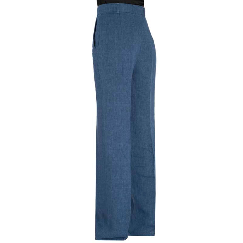 Max Mara - Jeans a zampa in lino Alcano su Arteni.it