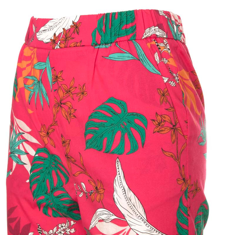 Essenziale - Pantalone stampa tropicale in cotone su Arteni.it